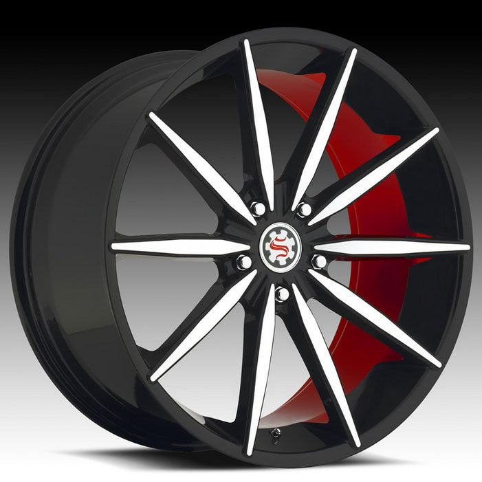 20" 22" Scarlet SW2 Wheels Black Machined W/ Red Inner — M2 Motorsport Inc